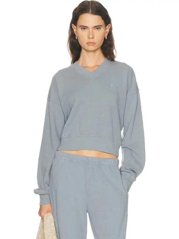 Eterne Cropped V-neck Sweatshirt - Slate