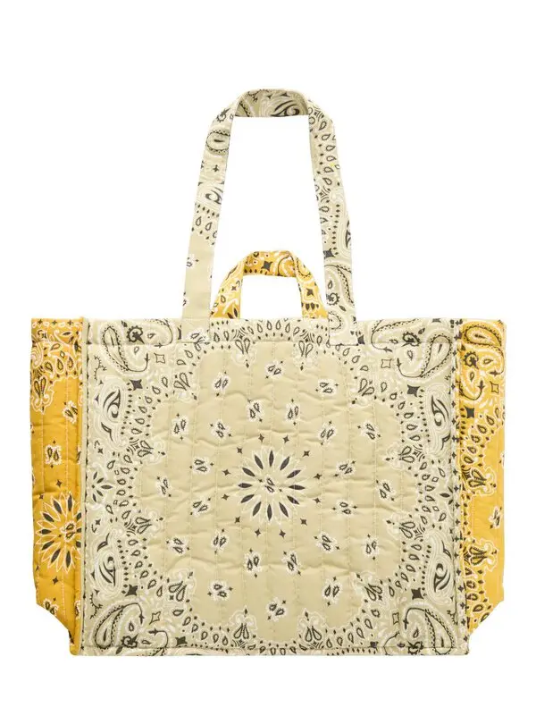 CALL IT BY YOUR NAME Maxi Cabas Matelassé Bandana-print Cotton Tote - Neutrals