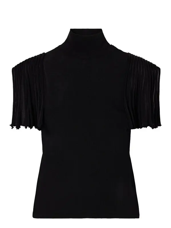 Alaïa Cropped Jersey Top - Black