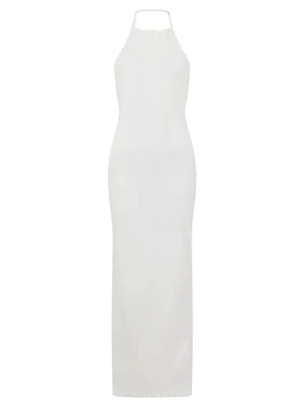 Jacquemus Halterneck Ribbed Dress - White