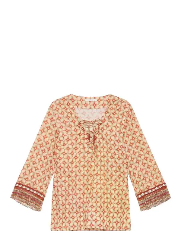 Malìparmi Beaded Geometric Print Tunic - Neutrals