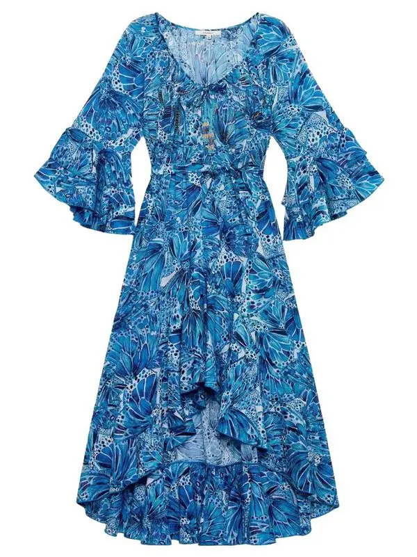 Malìparmi Butterfly-print Dress - Blue