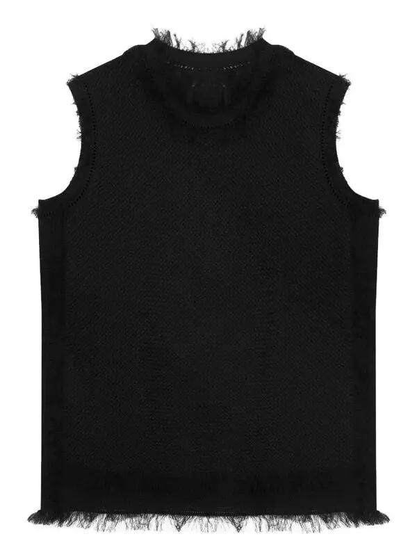 JNBY Fringed Knit Vest Top - Black