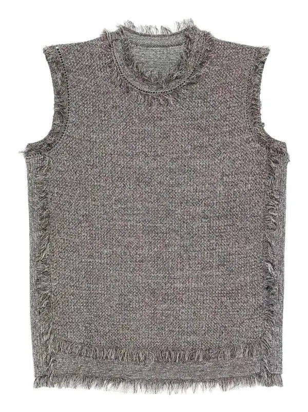 JNBY Fringed Knit Vest - Grey