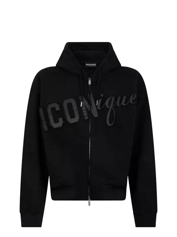Dsquared2 Hooded Zip-up Sweatshirt - Black