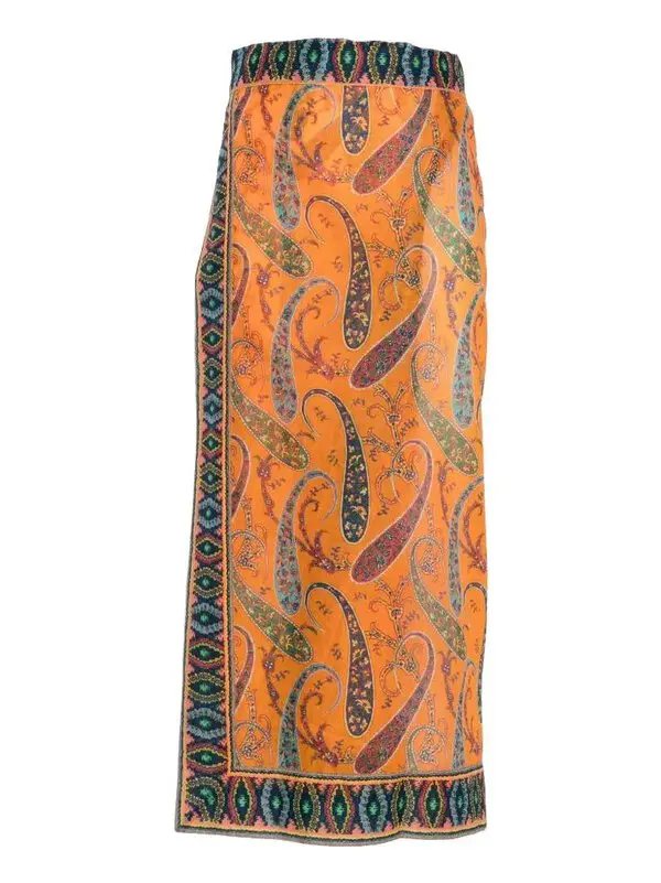 Etro Paisley-print Skirt - Orange