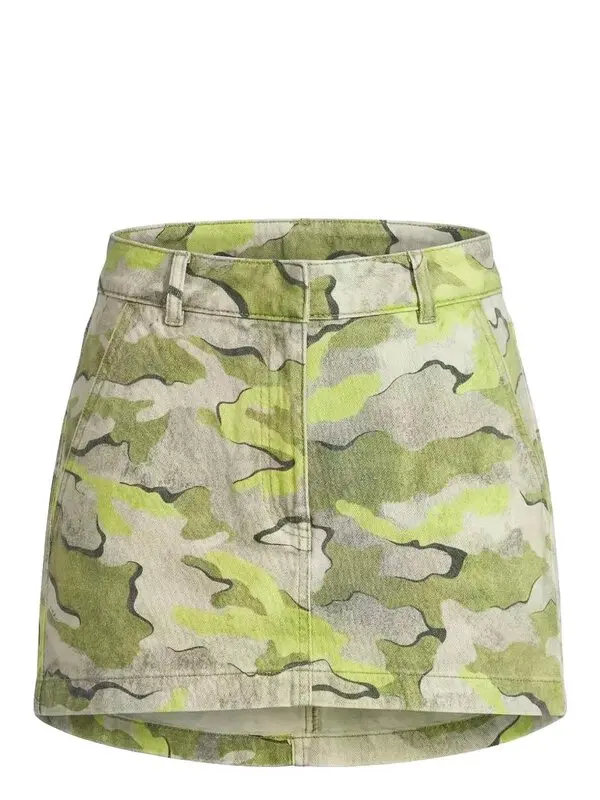 Pinko Camouflage-print Mini Skirt - Neutrals