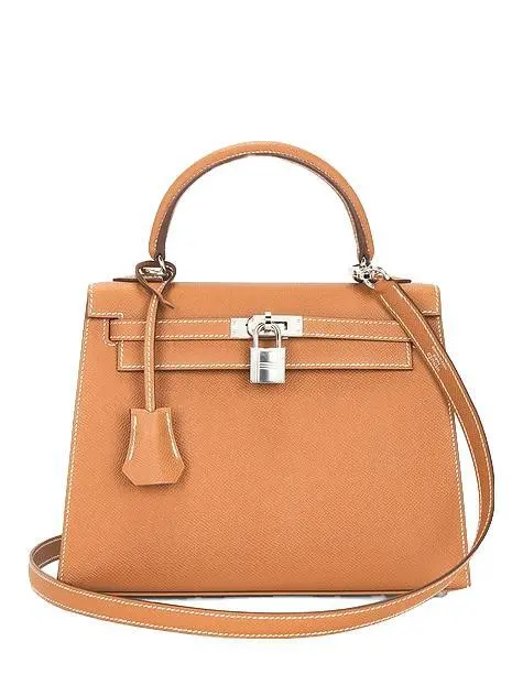 FWRD RENEW Hermes Epsom Kelly 25 Handbag - Gold
