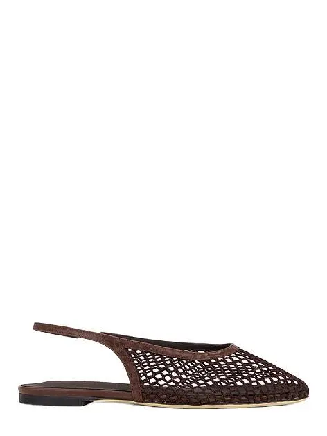 TONY BIANCO Bosco Slingback Flat - Chocolate Mesh
