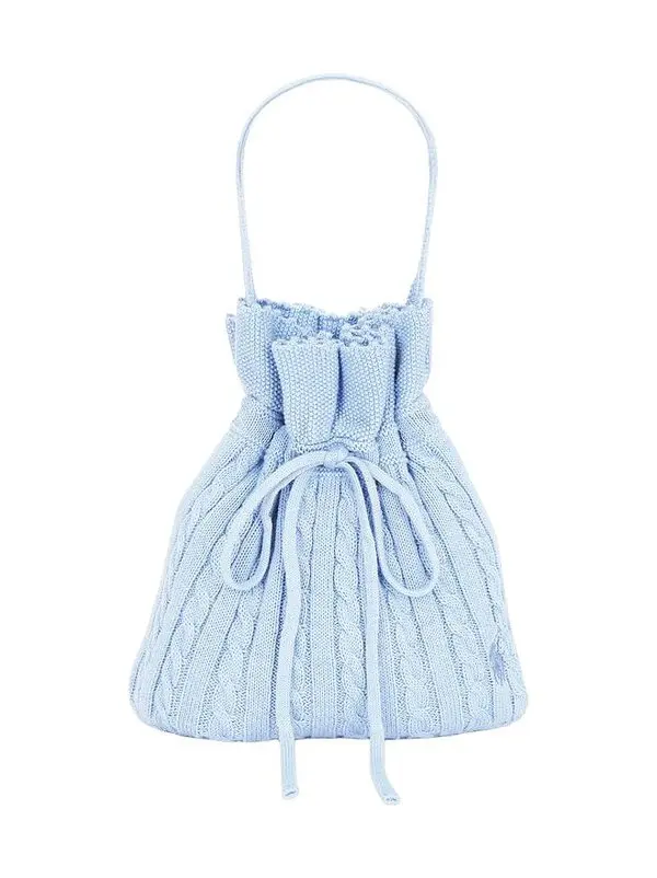 Polo Ralph Lauren Cotton Cable Knit Sweater Tote - Blue