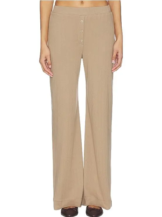 VIR VITA Pointelle Lounge Pant - Bark