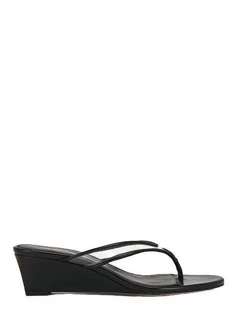 Veronica Beard Clea Wedge Sandal - Clear & Black
