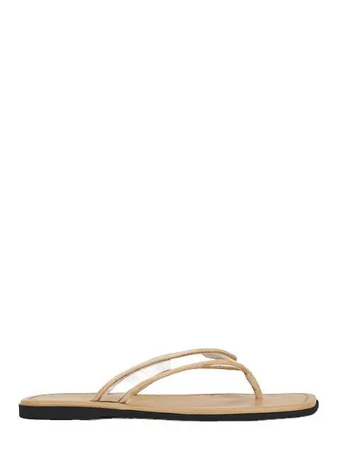 Veronica Beard Clea Piping Sandal - Clear & Sand