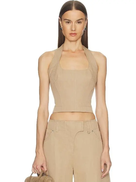CAMILA COELHO Amaia Top - Khaki