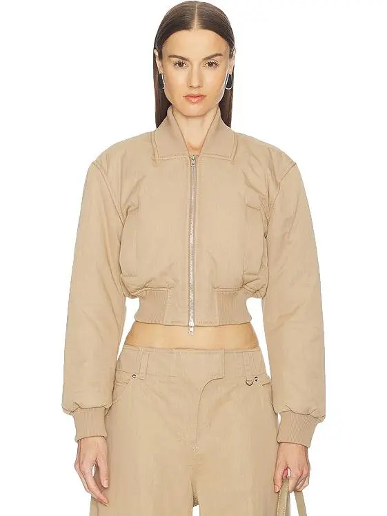 CAMILA COELHO Maiara Bomber Jacket - Khaki