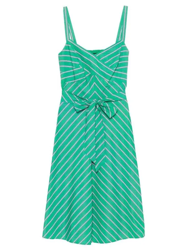 Ralph Lauren Striped Tie-waist Mini Dress - Green