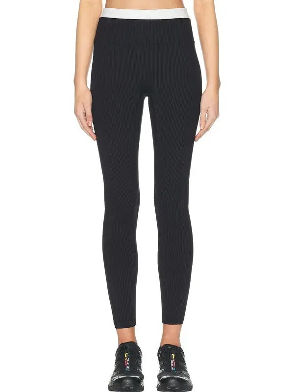 Year Of Ours Ribbed Layered Legging - Black & White