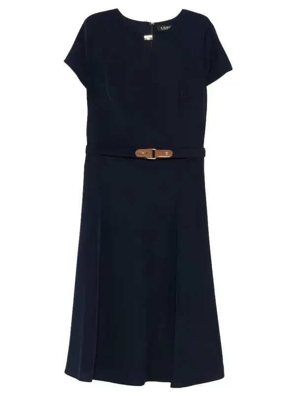 Ralph Lauren Belted A-line Midi Dress - Blue