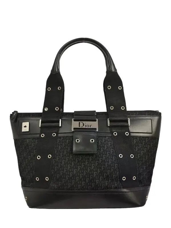 Dior 2002 Rivet Canvas Tote Bag - Black
