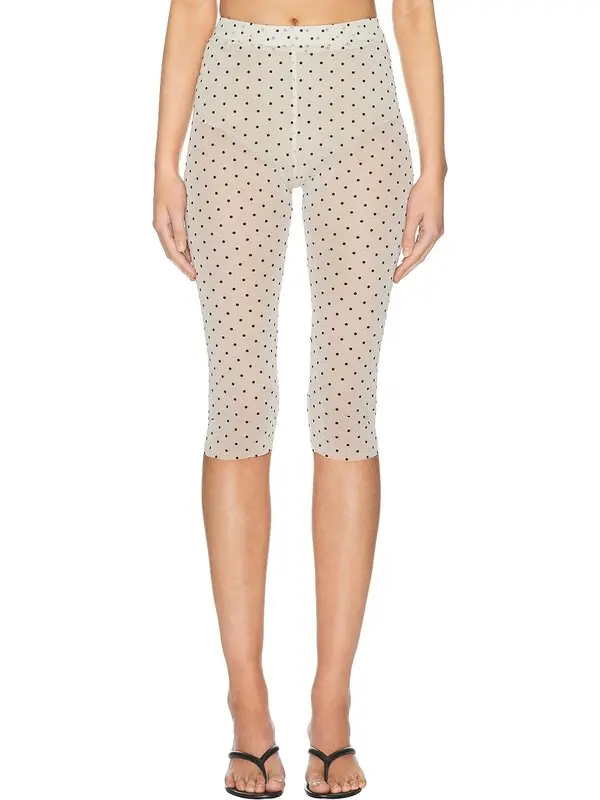 Marianna Senchina Dottie Biker Short - Beige In Black Polka Dot