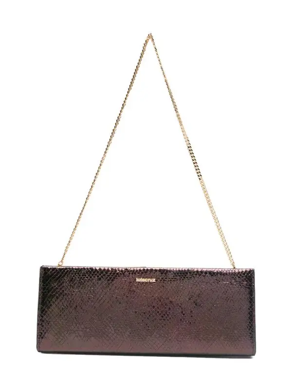 Lola Cruz Chain-strap Clutch Bag - Brown