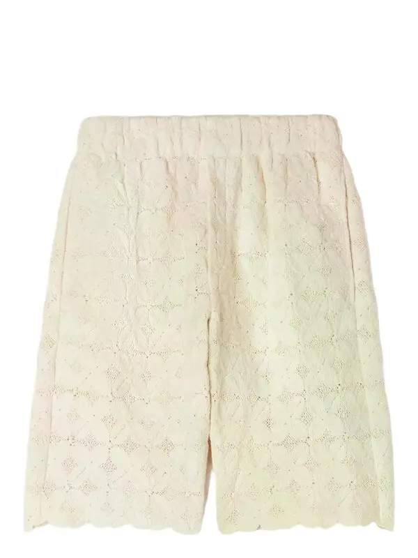 Sandro Flower-patterned Scalloped Shorts - Neutrals