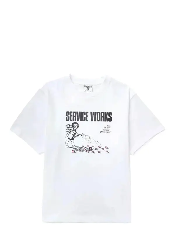 SERVICE WORKS Garden-graphic T-shirt - White