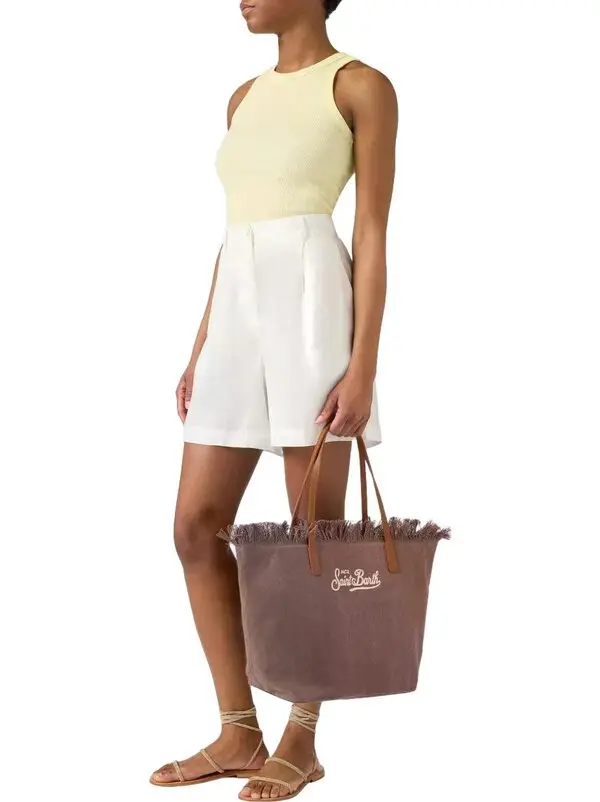 MC2 SAINT BARTH City Fringed Tote Bag - Brown
