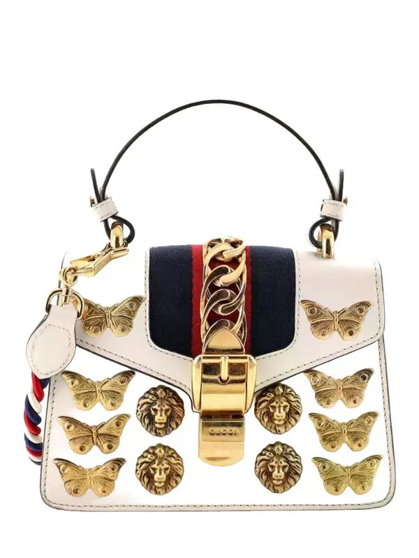 Gucci Sylvie Top Handle Mini Shoulder Bag - White