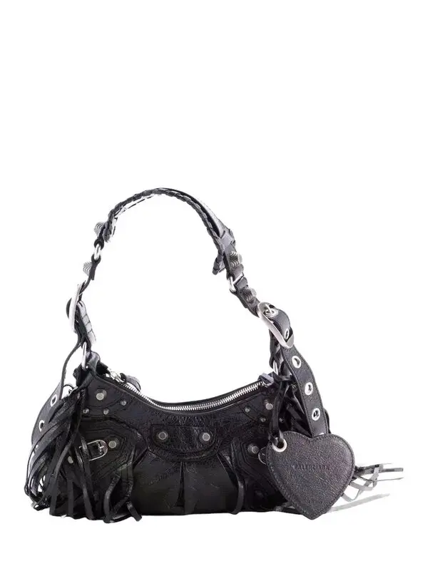 Balenciaga Le Cagole Xs Fringe Shoulder Bag - Black