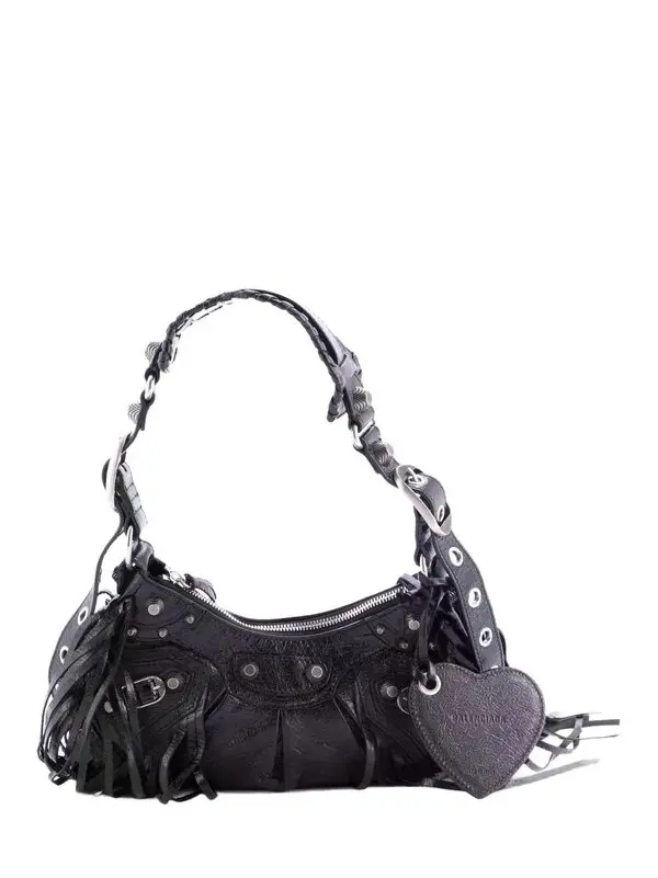 Balenciaga Le Cagole Xs Fringe Shoulder Bag - Black