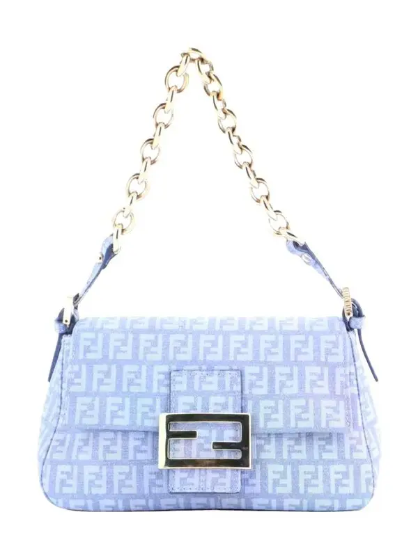 Fendi Mama Forever Zucchino Coated Canvas Mini Shoulder Bag - Blue