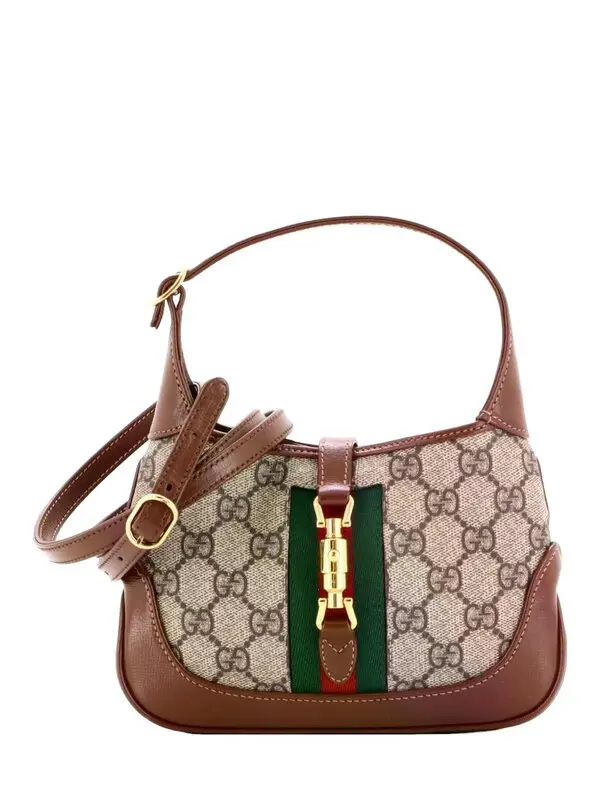Gucci Jackie 1961 Gg Coated Canvas Mini Hobo Bag - Brown