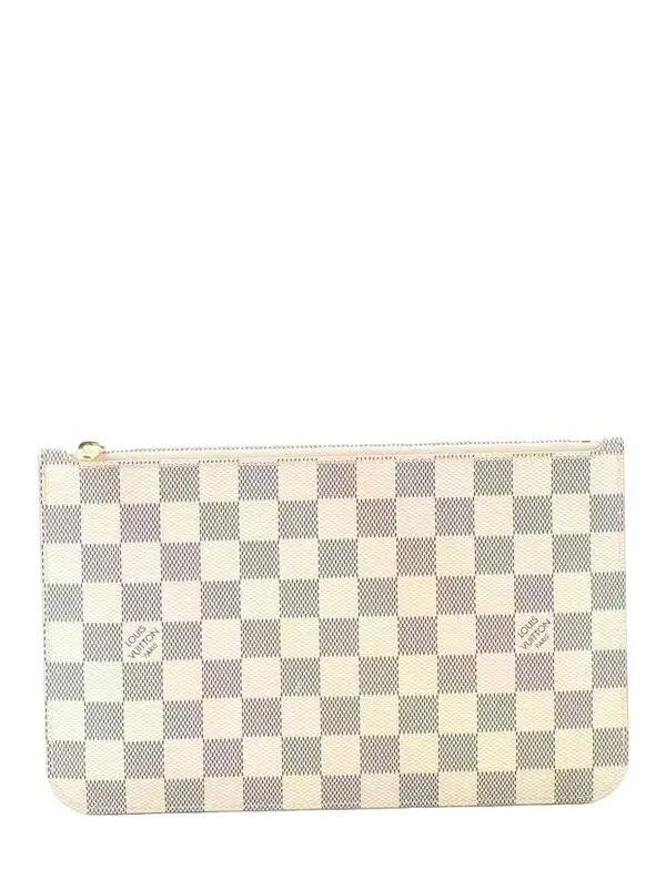 LOUIS VUITTON Neverfull Pochette Damier Large Pouch - White