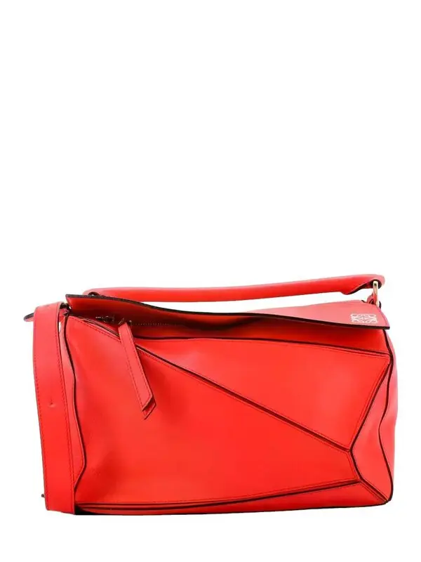 Loewe Puzzle Leather Medium Shoulder Bag - Red