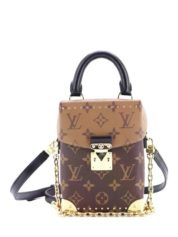 LOUIS VUITTON Camera Box Nm Handbag Studded Reverse Monogram Canvas - Brown