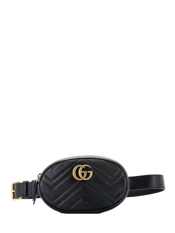 Gucci Gg Marmont Matelassé Leather Belt Bag - Black