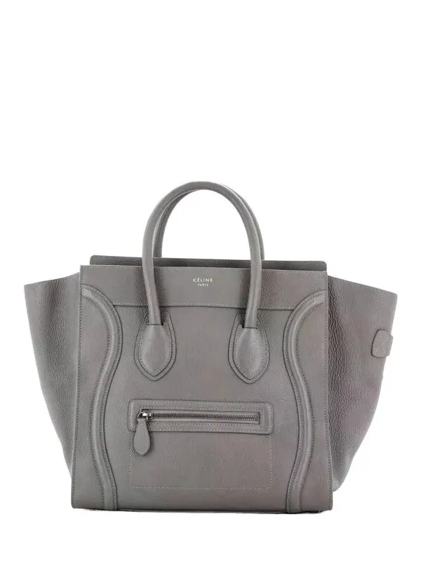 Celine Luggage Bag Grainy Leather Mini Tote - Grey