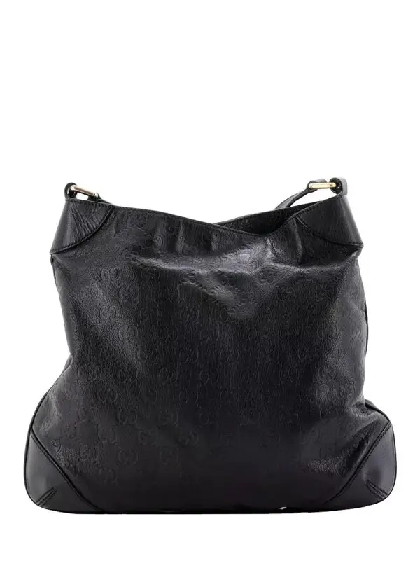 Gucci Charlotte Zip Ssima Leather Medium Hobo Bag - Black
