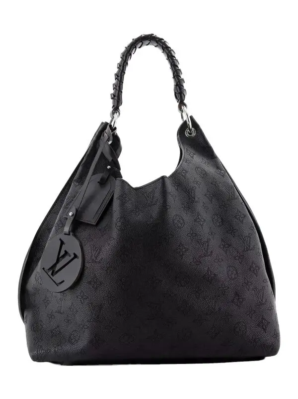 LOUIS VUITTON Carmel Mahina Leather Hobo Bag - Black