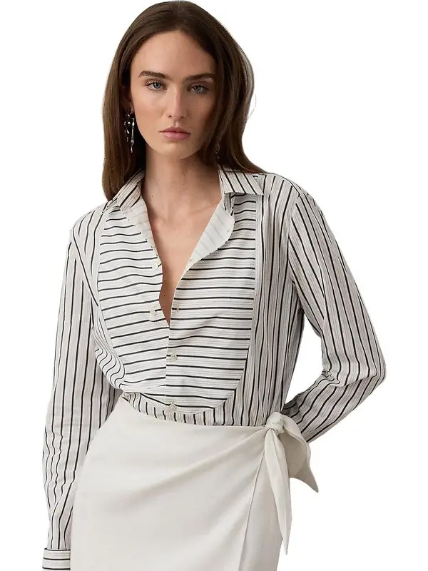 Ralph Lauren Tamara Striped Cotton Shirt - Black/white