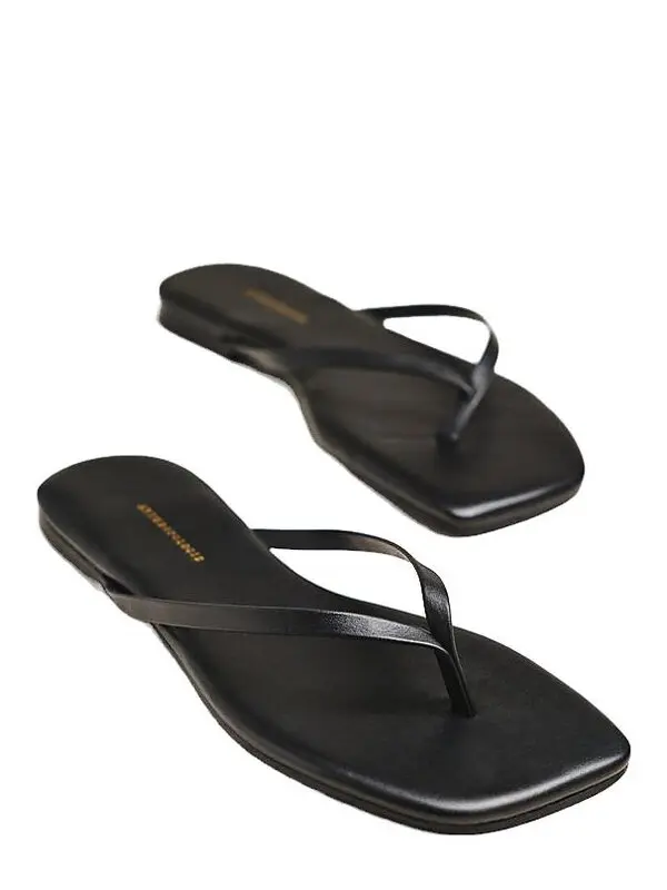 Anthropologie Square-toe Thong Sandals - Black