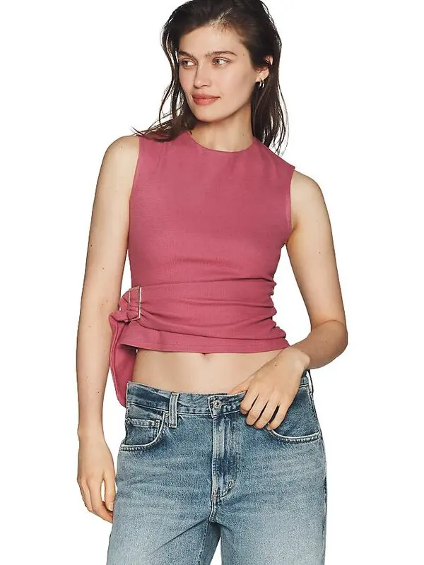 Maeve Sleeveless Wrap Top - Red Violet