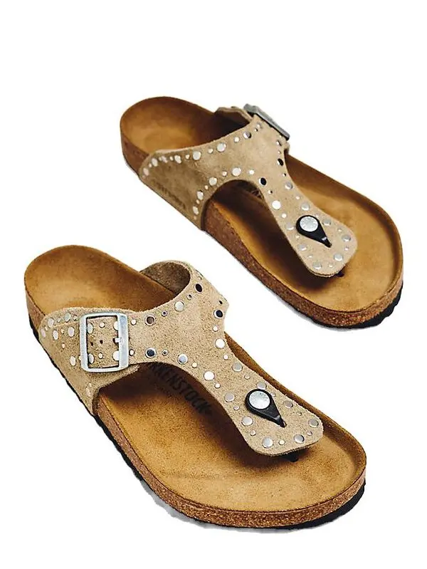 BIRKENSTOCK Gizeh Rivet Thong Sandals - Taupe