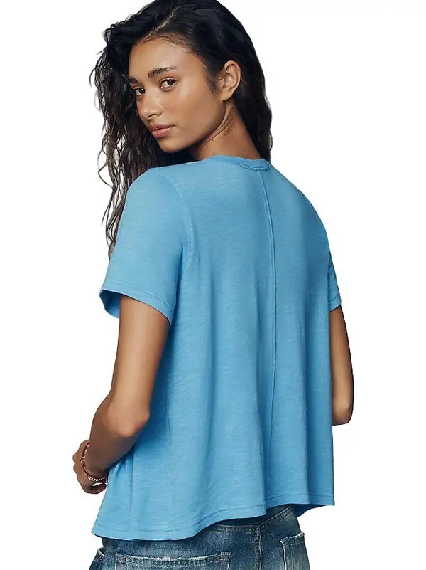 PILCRO Short-sleeve Smocked T-shirt - Marina
