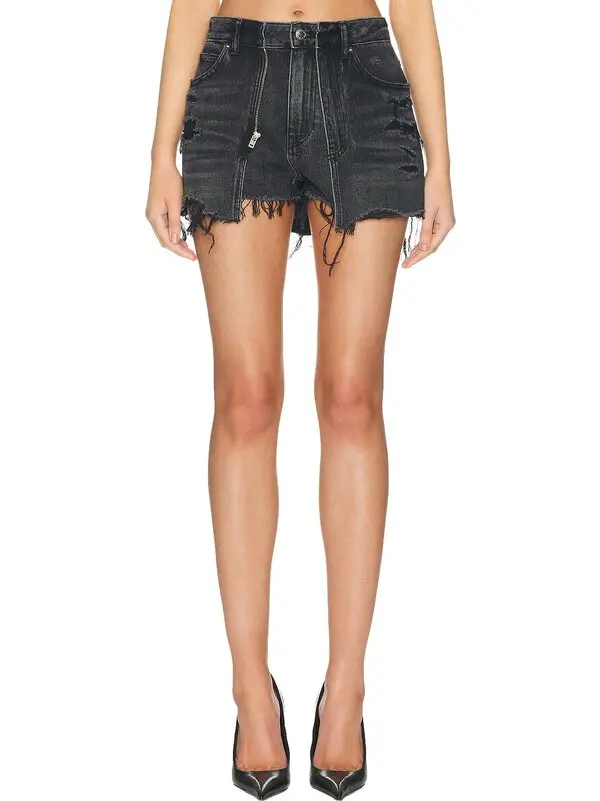 Alexander Wang Distressed Double Layer Skort - Grey Aged