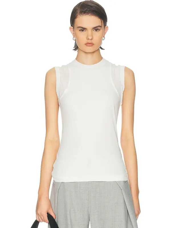 JIL SANDER Double Layer Tank Top - Optic White