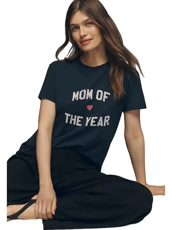 FAVORITE DAUGHTER Mom Of The Year T-shirt Top - Navy
