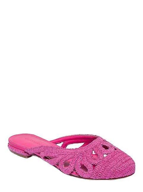 Bernardo Cappadocia Raffia Mules - Pink