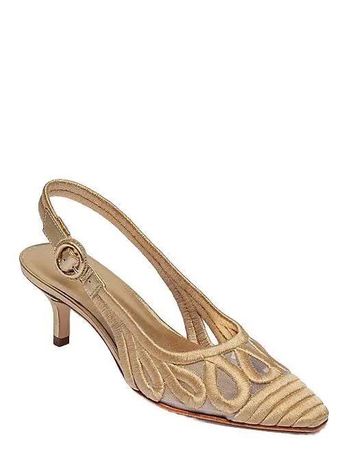 Bernardo Madinah 60 Slingback Heels - Gold